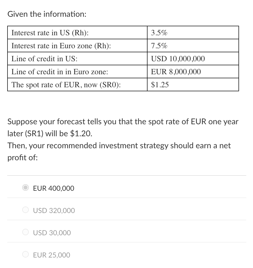 Solved Given the information:Suppose your forecast tells you | Chegg.com
