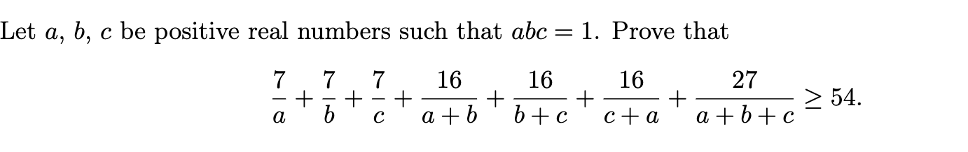 Solved Let a,b,c be positive real numbers such that abc=1. | Chegg.com