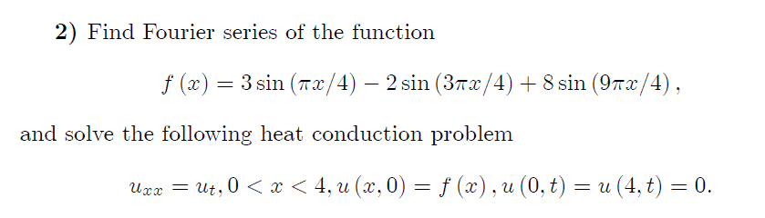Solved 2) Find Fourier series of the function | Chegg.com