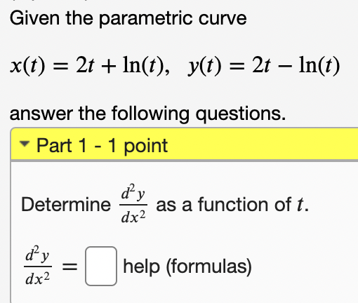 Solved Given the parametric | Chegg.com