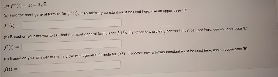 Solved Lett (t) = lt +3vt. (a) Find the most general formula | Chegg.com