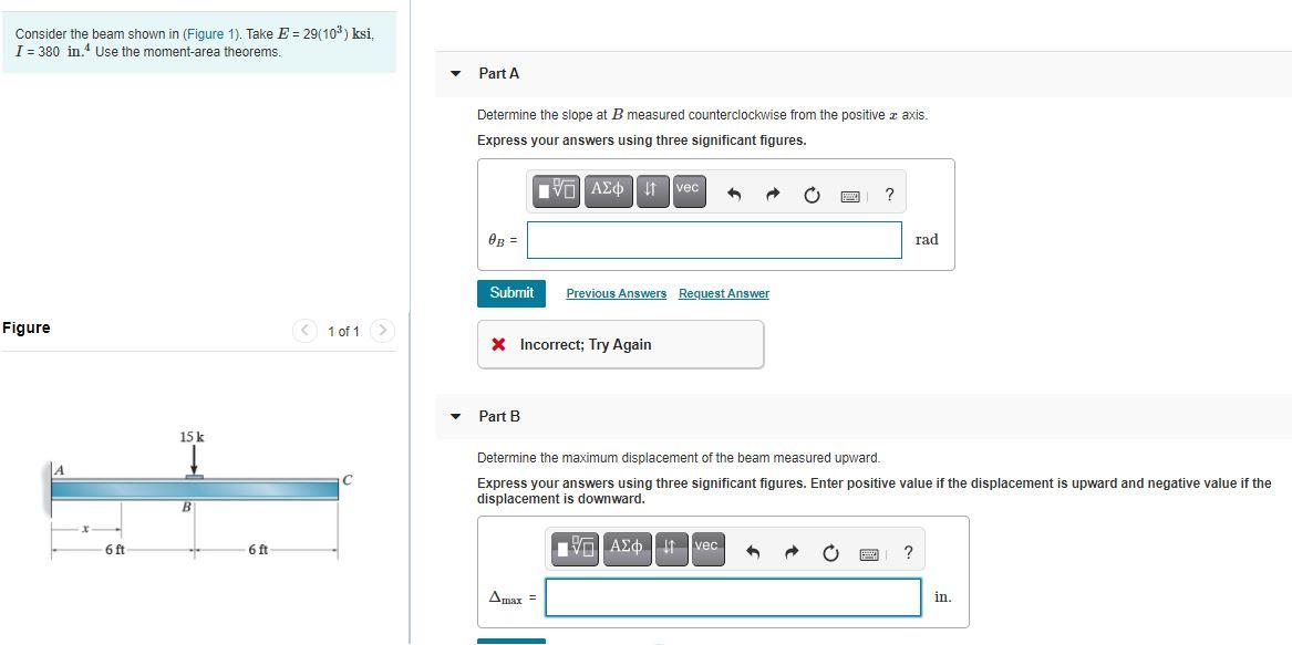 Solved Consider the beam shown in (Figure 1). Take E = | Chegg.com