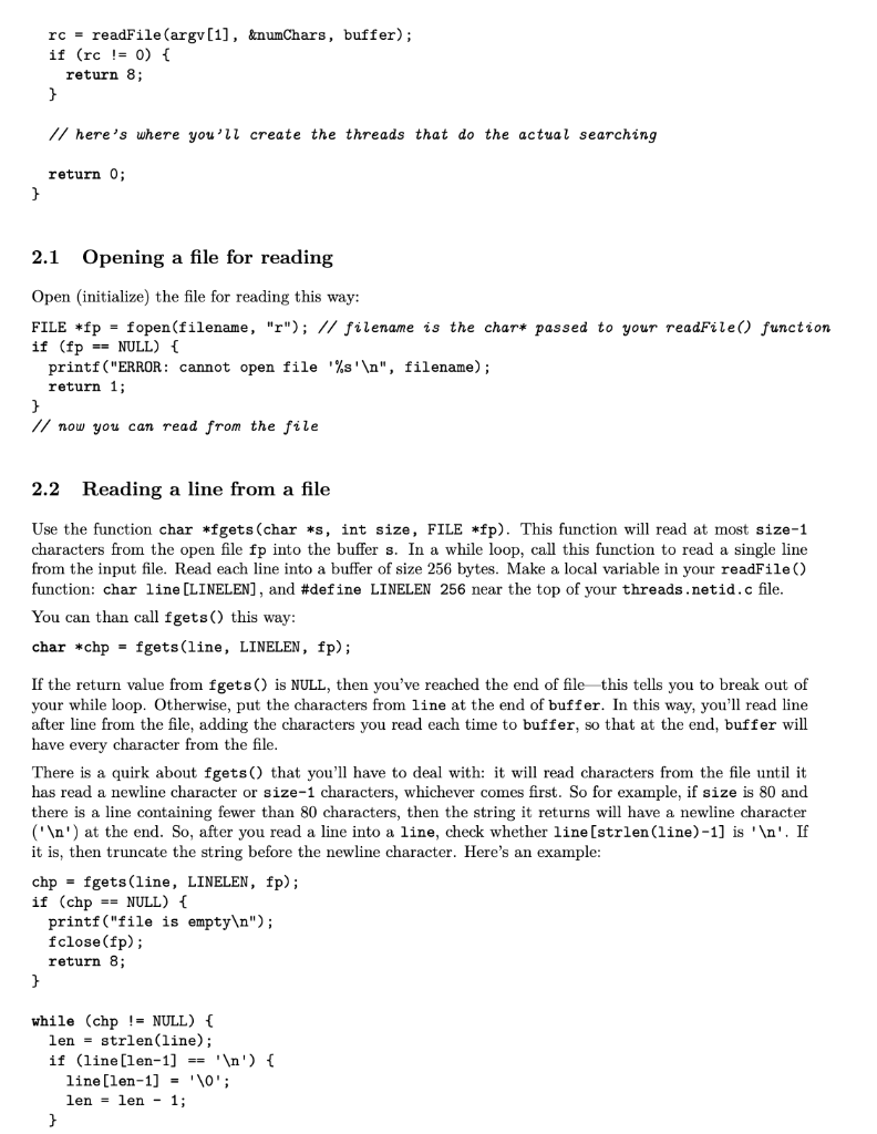 Solved 1 Threads You'll write a multithreaded program to | Chegg.com