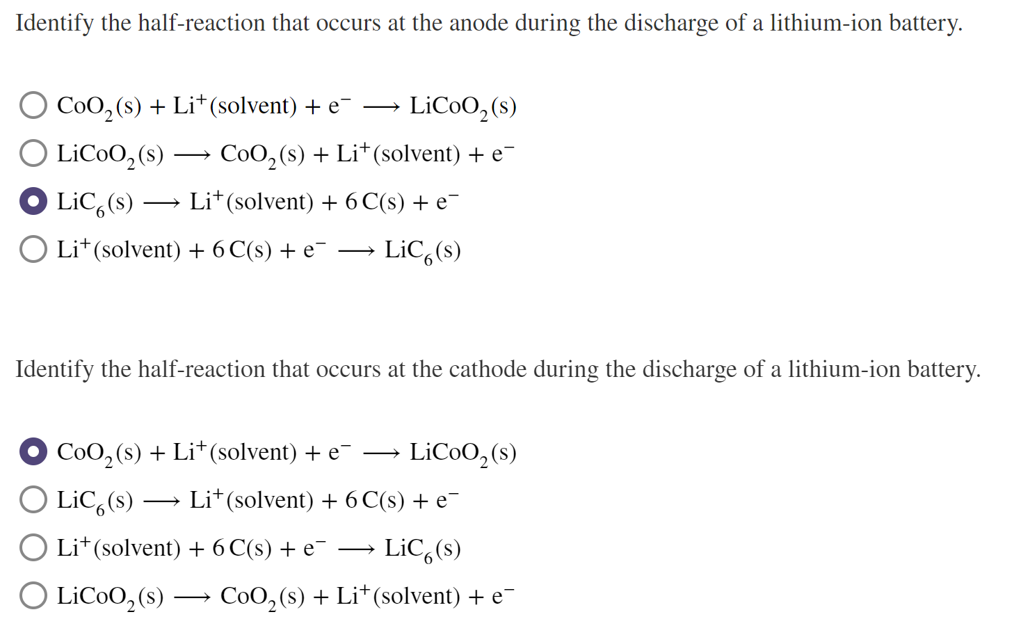 Solved I know that my answers to the two multiple choice | Chegg.com