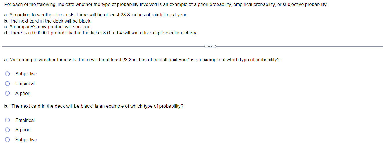 Solved For each of the following, indicate whether the type | Chegg.com