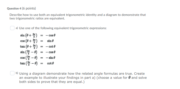 Solved Question 4 (6 points) Describe how to use both an | Chegg.com