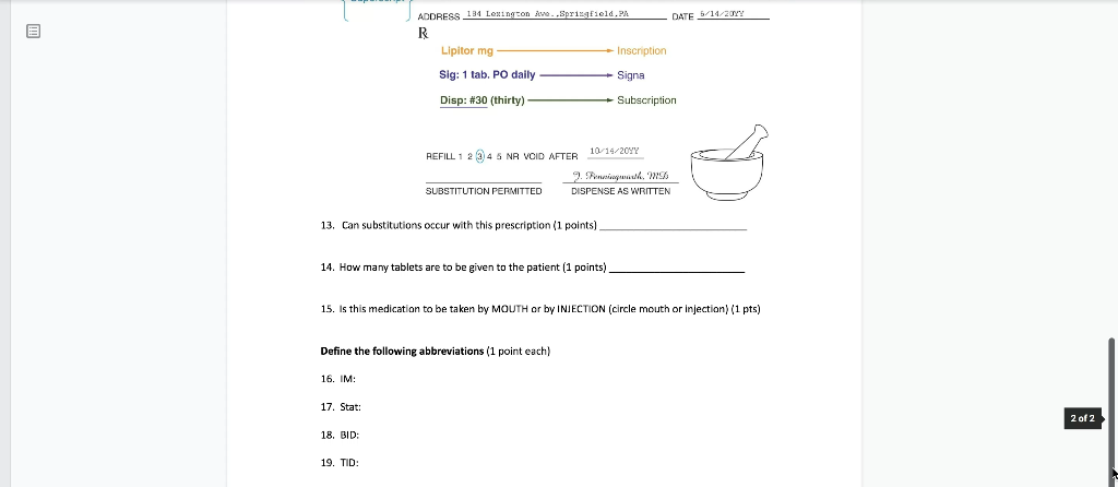 Solved 1. Define prophylaxis (4 points) 2. Under the DEA | Chegg.com