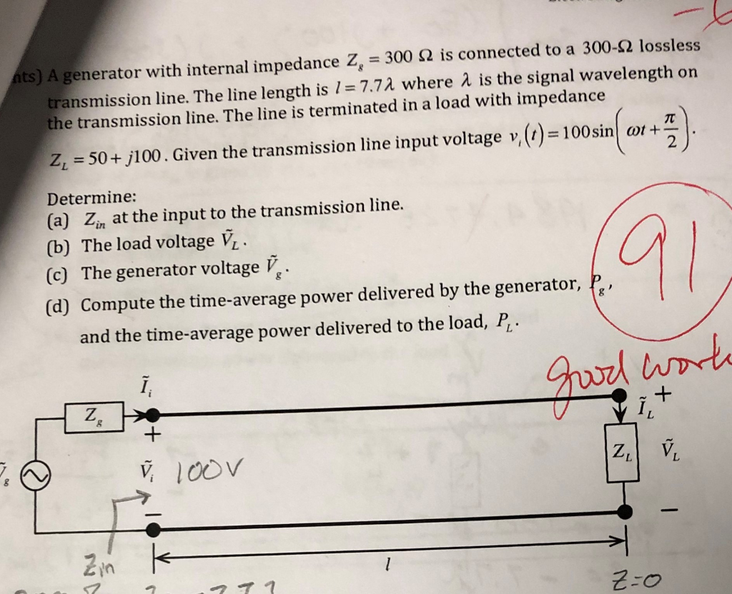 Solved Ats) A generator with internal impedance Z = 300 12 | Chegg.com