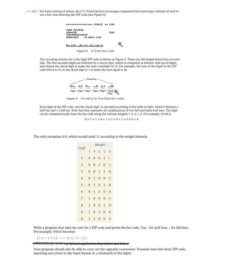P9.7 For faster sorting of letters, the U.S. | Chegg.com