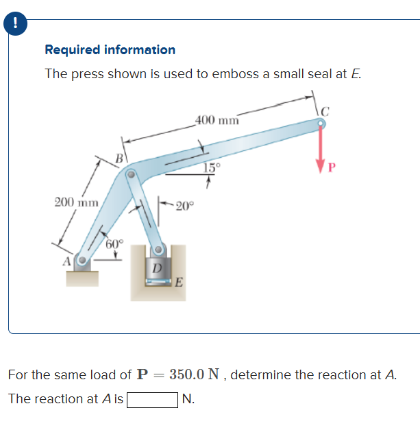 Solved by an EXPERT The press shown is used to emboss a small seal at | Chegg.com