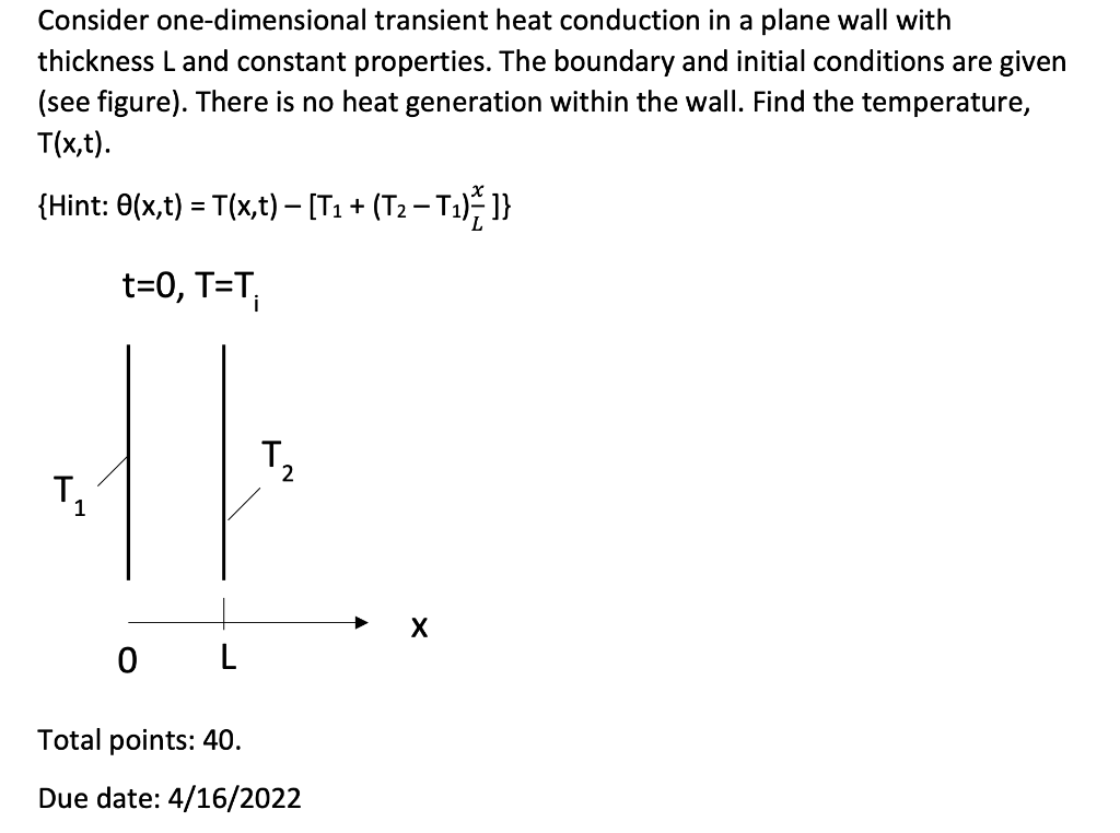 Solved Consider one-dimensional transient heat conduction in | Chegg.com