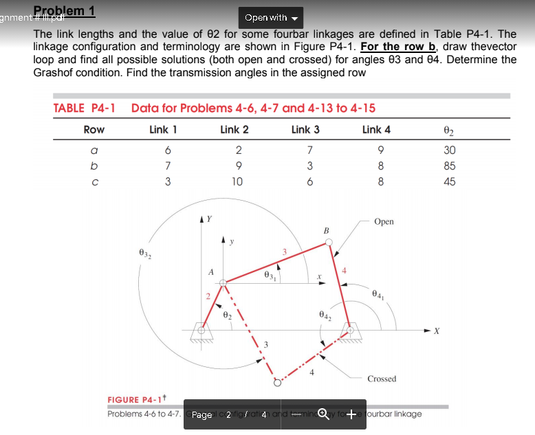 Solved Problem 1 gnment # III.pdf Open with The link lengths | Chegg.com