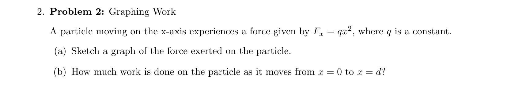 Solved 2. Problem 2: Graphing Work A particle moving on the | Chegg.com