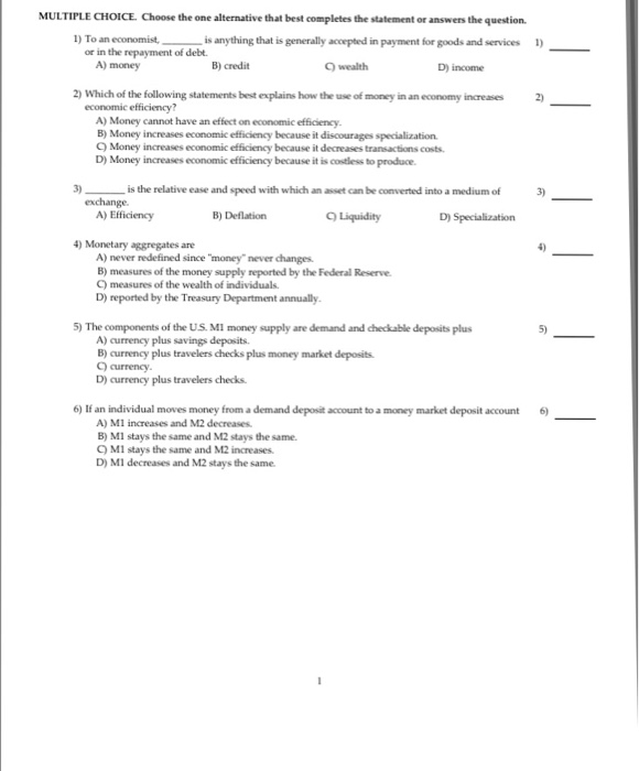 Solved MULTIPLE CHOICE Choose the one alternative that best | Chegg.com
