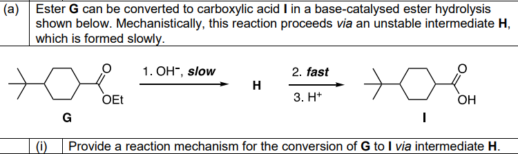 Solved (a) Ester G can be converted to carboxylic acid I in | Chegg.com