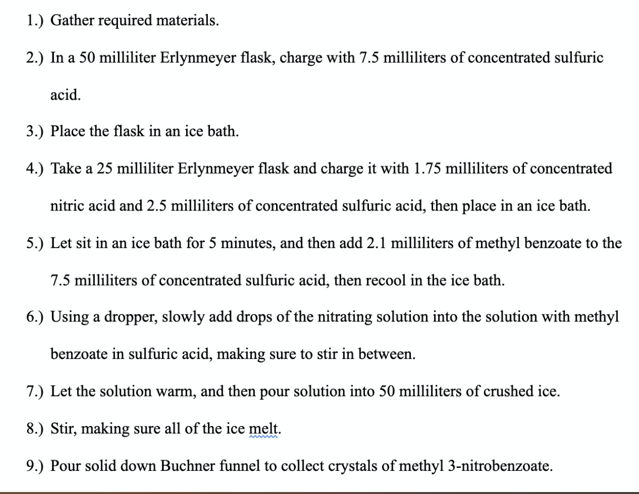 Solved Calculate the percent yield of methyl 3-nitrobenzoate | Chegg.com
