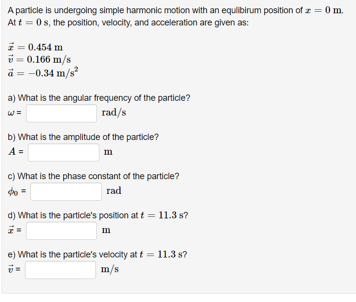 Solved A particle is undergoing simple harmonic motion with | Chegg.com