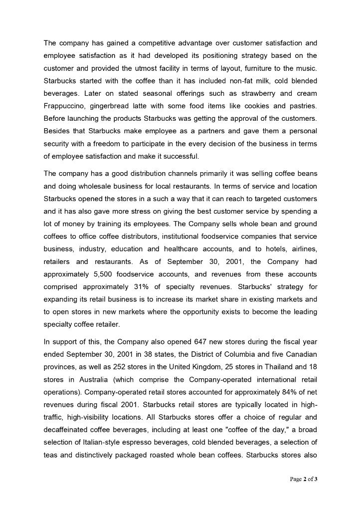 Solved CASE STUDY The Starbucks Corporation was founded by | Chegg.com