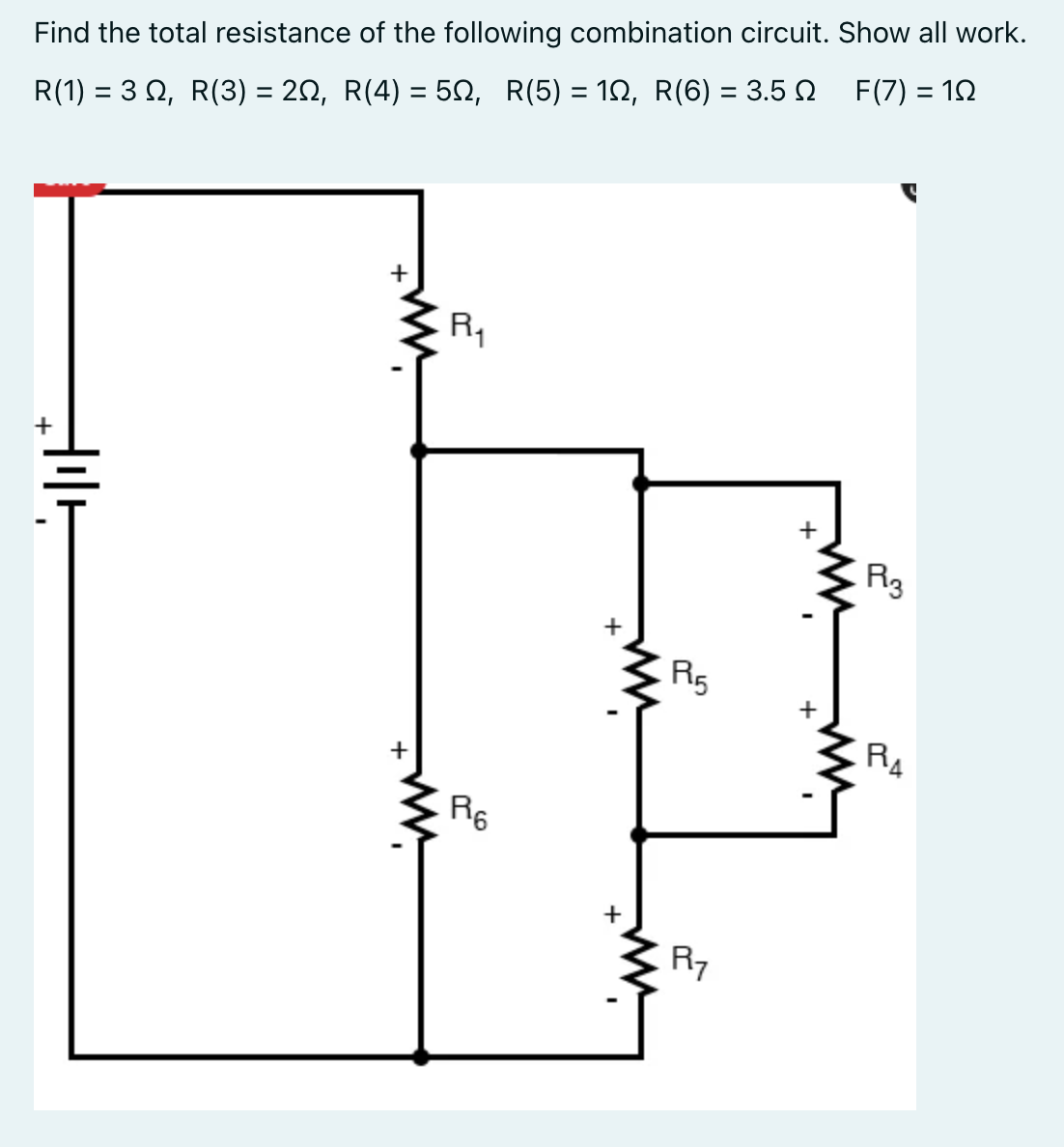 Solved Find the total resistance of the following | Chegg.com