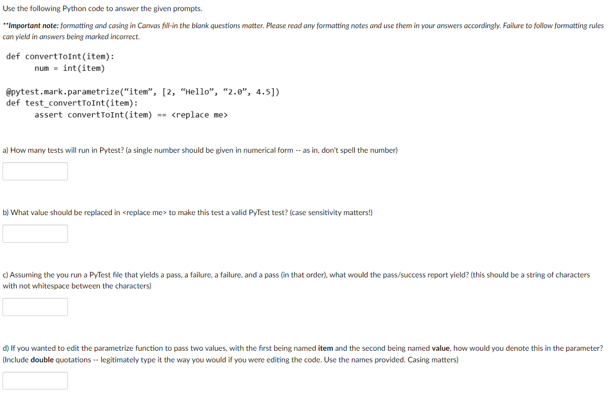 Solved Use the following Python code to answer the given | Chegg.com