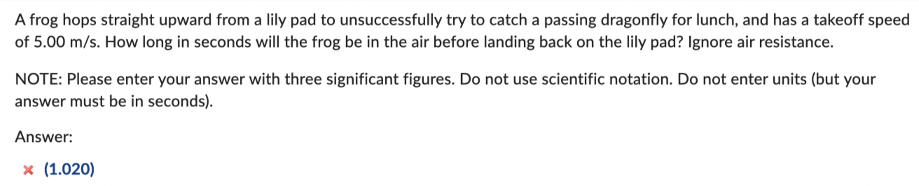 Solved A frog hops straight upward from a lily pad to | Chegg.com