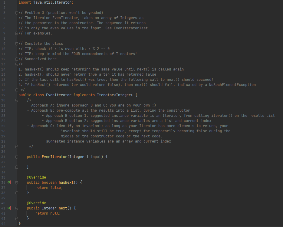 Solved import java.util.Iterator; 1 2 3 4 5 // Problem 3 | Chegg.com