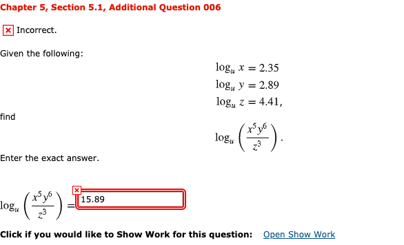 Solved Chapter 5, Section 5.1, Additional Question 006 x | Chegg.com
