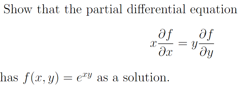 Solved Show that the partial differential equation | Chegg.com
