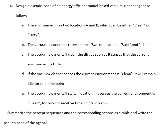 Solved 4. Design a pseudo-code of an energy efficient | Chegg.com