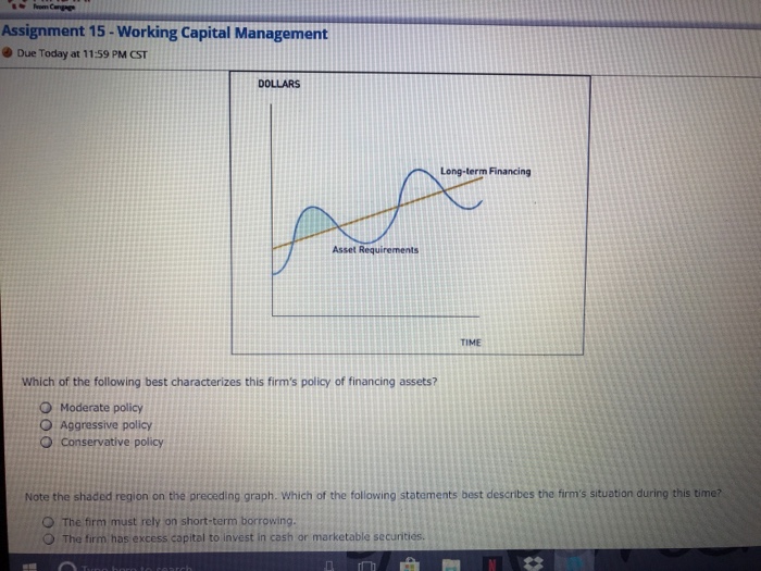 Solved Assignment 15-Working Capital Management Due Today at | Chegg.com