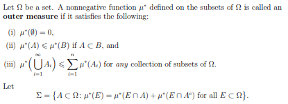 Solved Let Ω be a set. A non negative function μ. defined on | Chegg.com