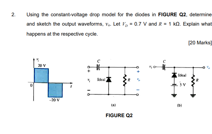 Solved 2. Using the constant-voltage drop model for the | Chegg.com
