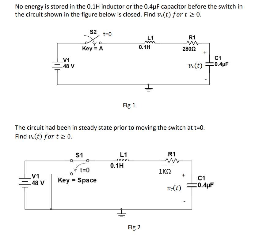 Solved No energy is stored in the 0.1H inductor or the 0.4μF | Chegg.com