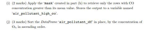Solved 2. (Total 22 marks) Working with pandas DataFrame The | Chegg.com