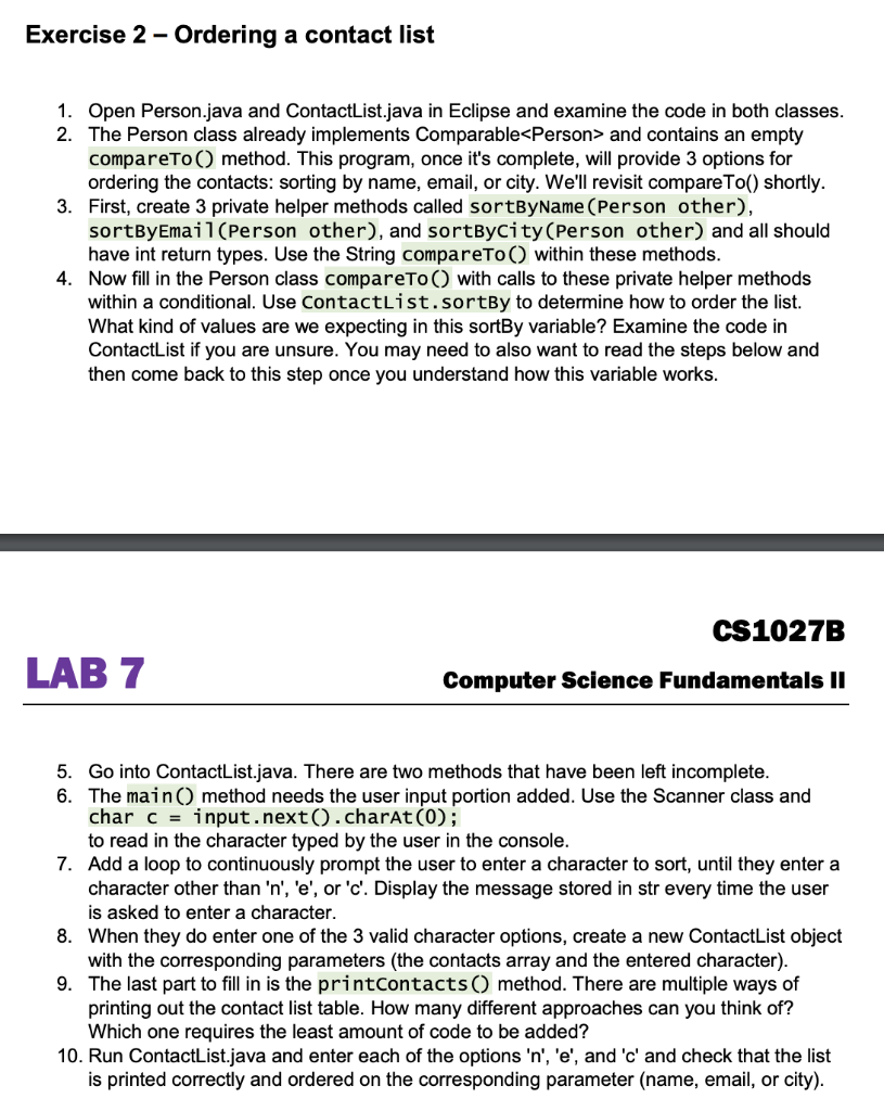 Solved Person.java public class Person implements | Chegg.com