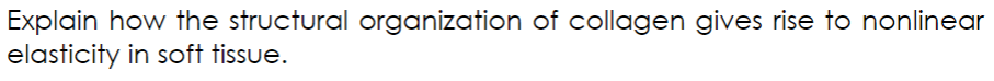 Solved Explain how the structural organization of collagen | Chegg.com