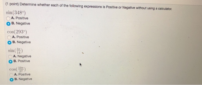 Solved (1 point) Determine whether each of the following | Chegg.com