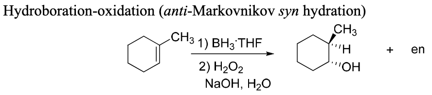 Solved Hydroboration-oxidation (anti-Markovnikov syn | Chegg.com