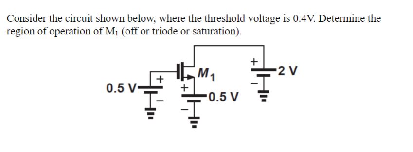 Solved Consider the circuit shown below, where the threshold | Chegg.com