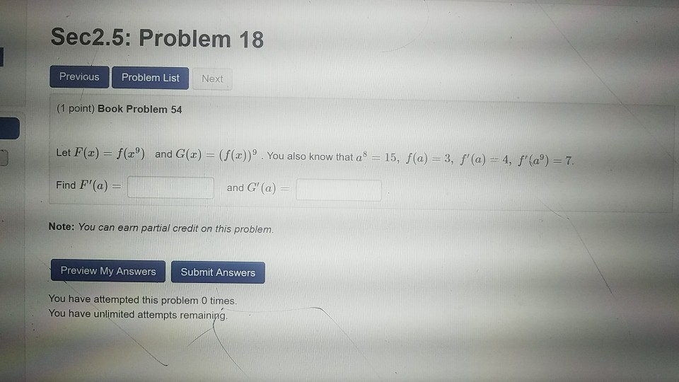 Solved ework Sets c2.5 Problem 17 Settings es Sec2.5: | Chegg.com