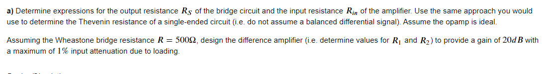 Solved a) Determine expressions for the output resistance RS | Chegg.com