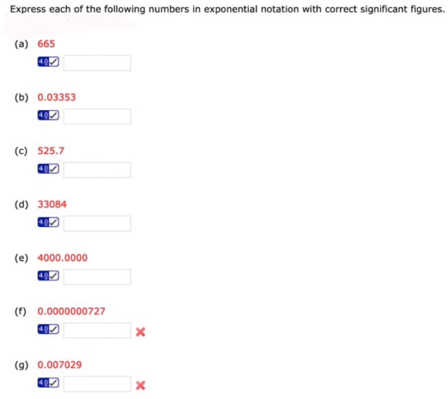 Solved Express each of the following numbers in exponential | Chegg.com
