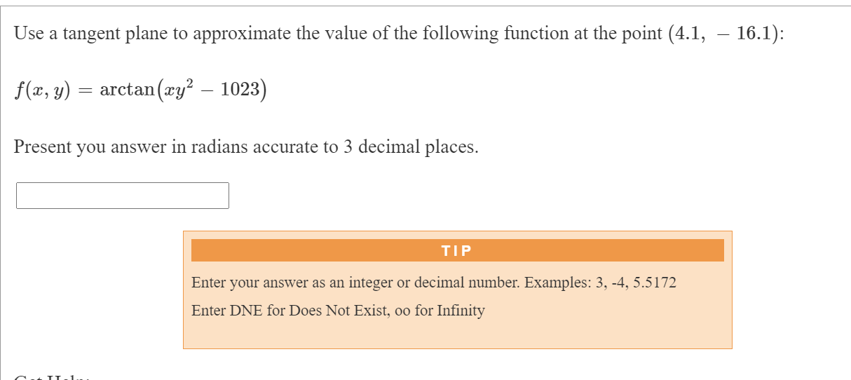 Solved Use a tangent plane to approximate the value of the | Chegg.com