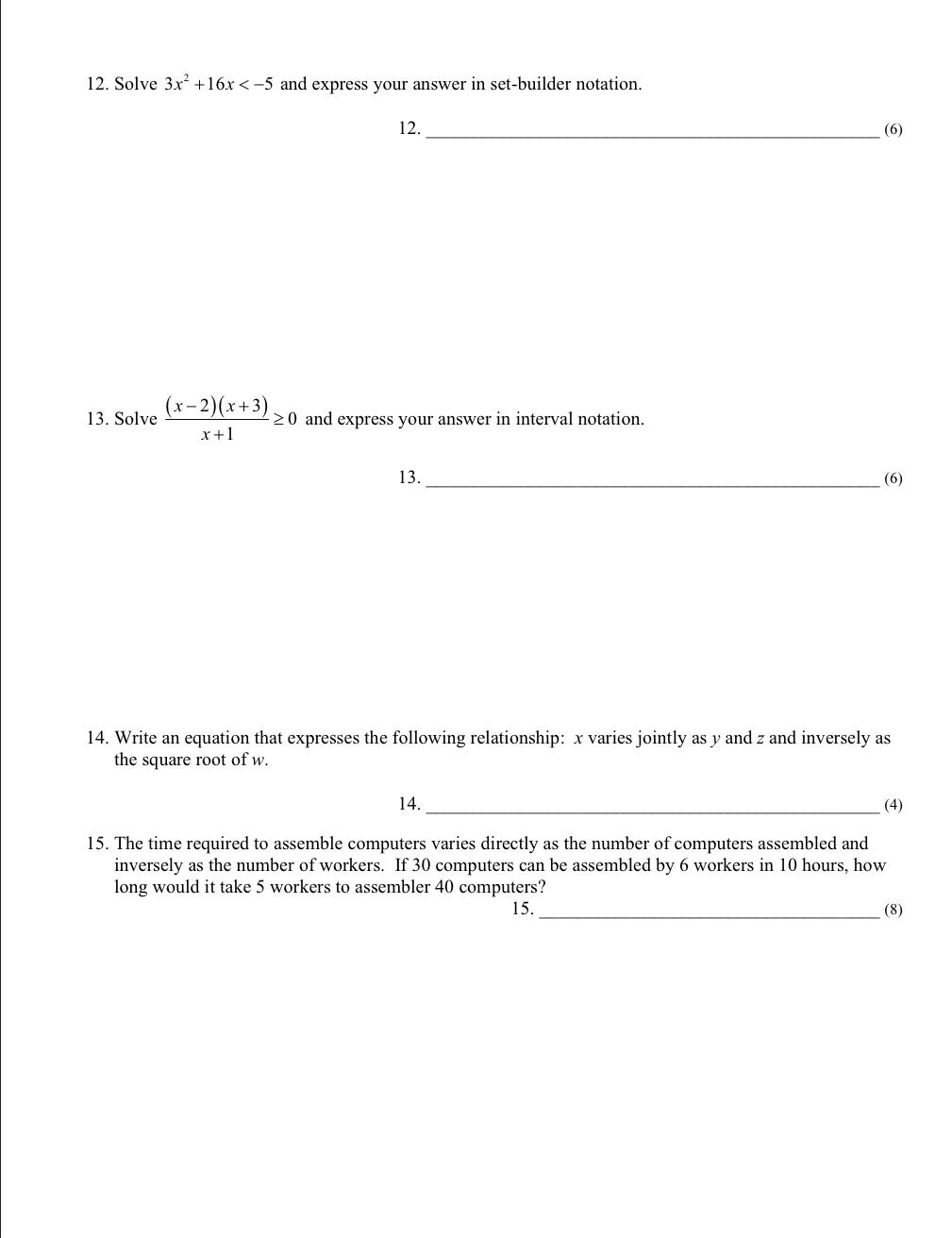 Solved 12. Solve 3x2+16x