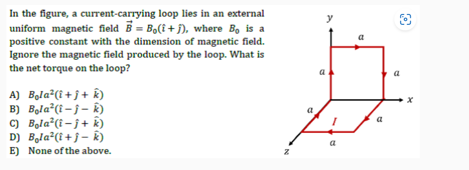 Solved In the figure, a current-carrying loop lies in an | Chegg.com