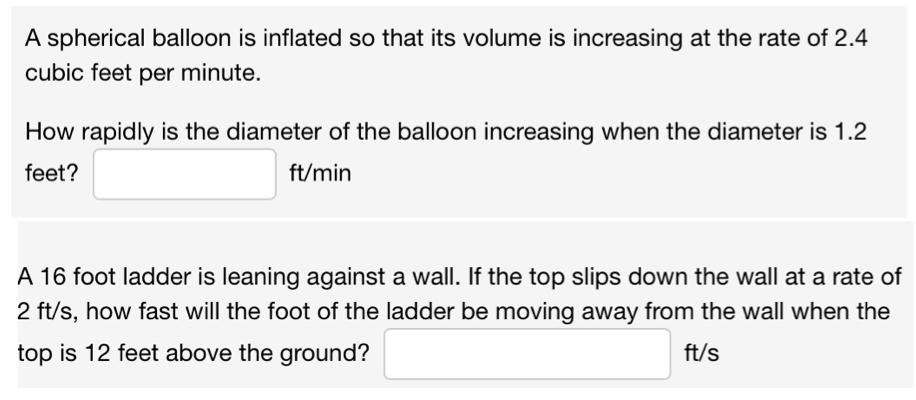 Solved A spherical balloon is inflated so that its volume is | Chegg.com