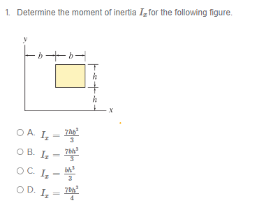 1. Determine the moment of inertia Ix for the | Chegg.com