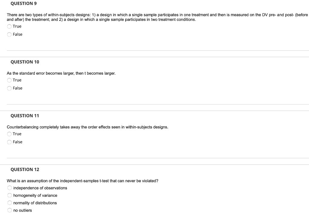 Solved There are two types of within-subjects designs: 1) a | Chegg.com
