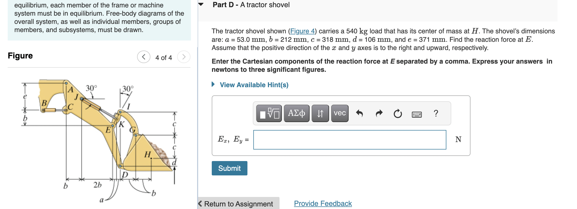Solved equilibrium, each member of the frame or machine Part | Chegg.com