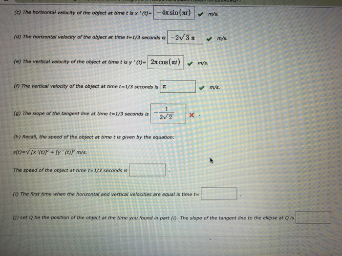 Solved Consider An Object Moving In The Plane Whose Location